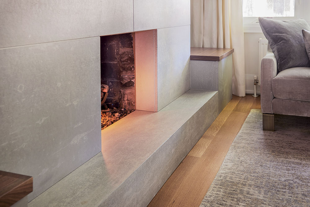 Distressed Concrete Fireplace | Anthony Concrete Design